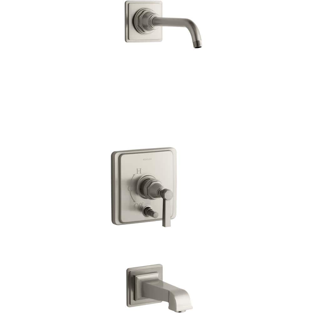 KOHLER Pinstripe Lever 1-Handle Wall-Mount Trim Kit in Vibrant Brushed ...