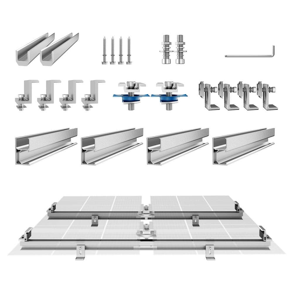 SVOPES Solar Panel Mounting Brackets, 4 x 30 in. Aluminum Rails, End ...
