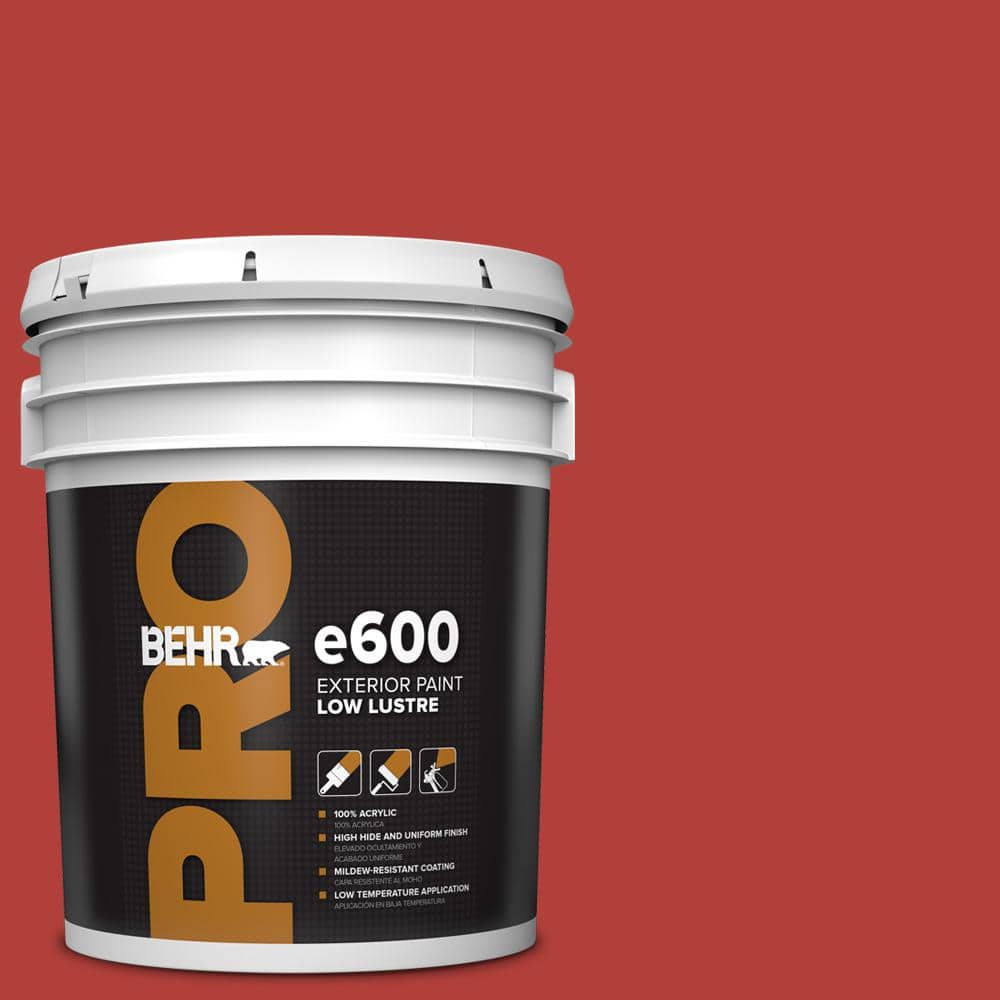 BEHR PRO 5 gal. #170B-7 Red Tomato Low Luster Exterior Paint PR62305 ...