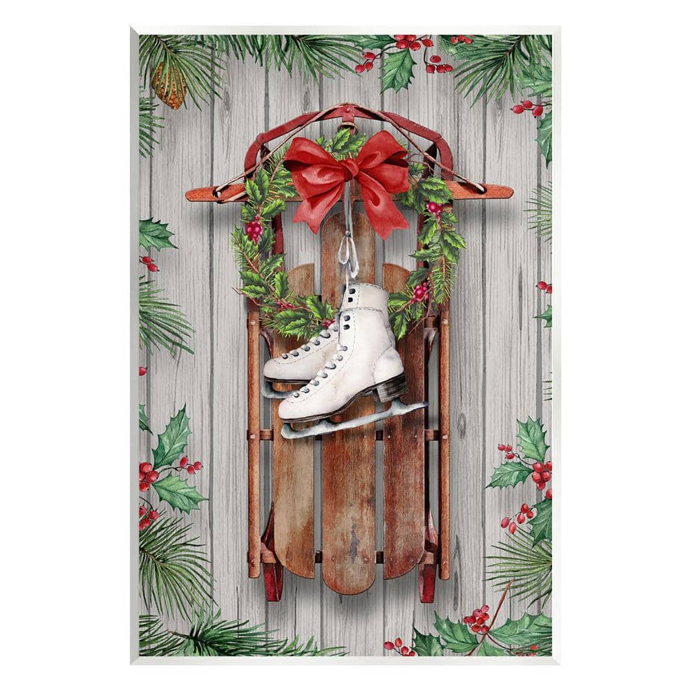 Stupell Industries Winter Ice Skates and Sled by Conrad Knutsen 1-Piece ...