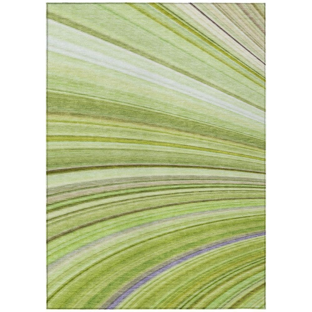 HomeRoots Artichoke Green, Olive Green 9 ft. x 12 ft. Woven Abstract ...