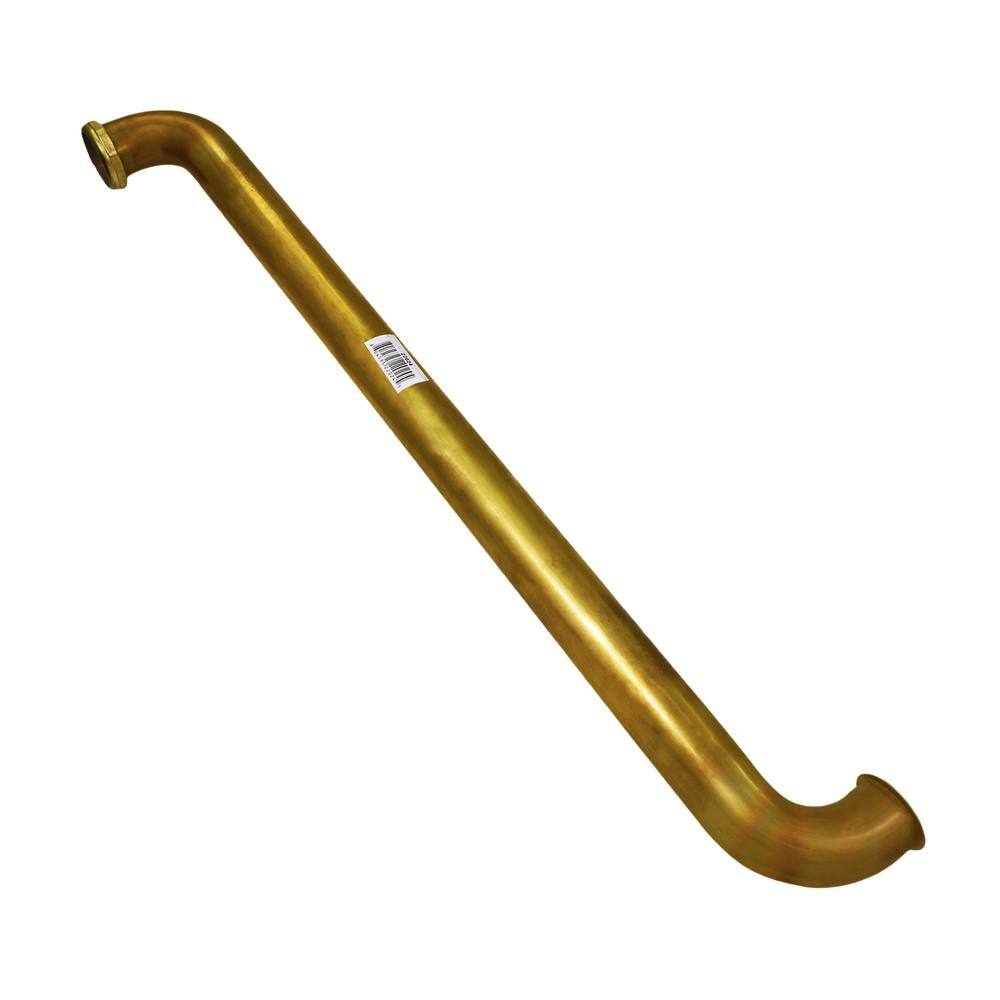 PLUMBFLEX 1-1/2 in. x 24 in. Brass Double Waste Bend for Tubular Drain ...