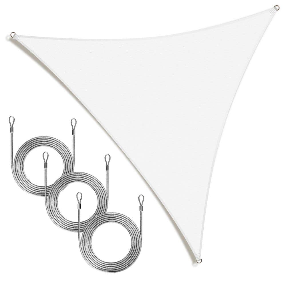 ShadeMart 18 ft. x 18 ft. x 18 ft. Triangle Sun Shade Sail Canopy with ...