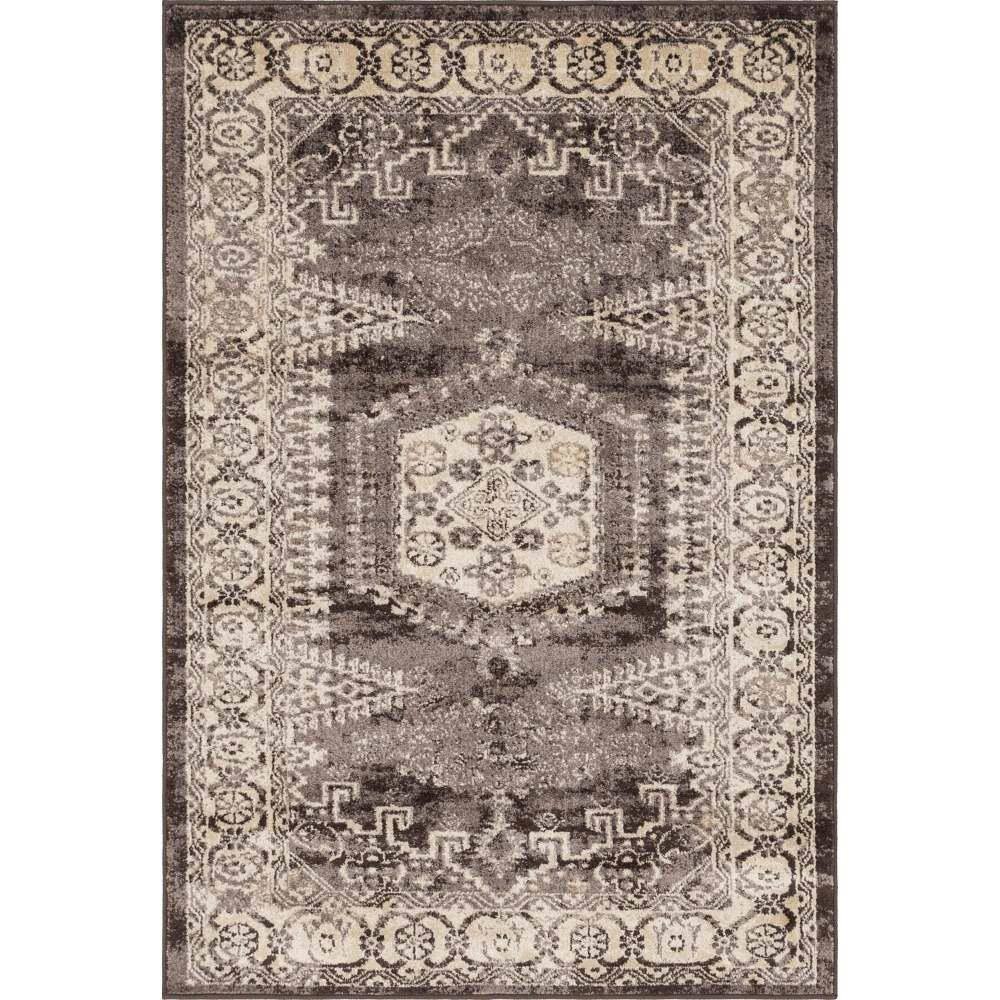 Unique Loom Utopia Larissa Dark Brown 4' 0 x 6' 0 Area Rug 3146628 ...