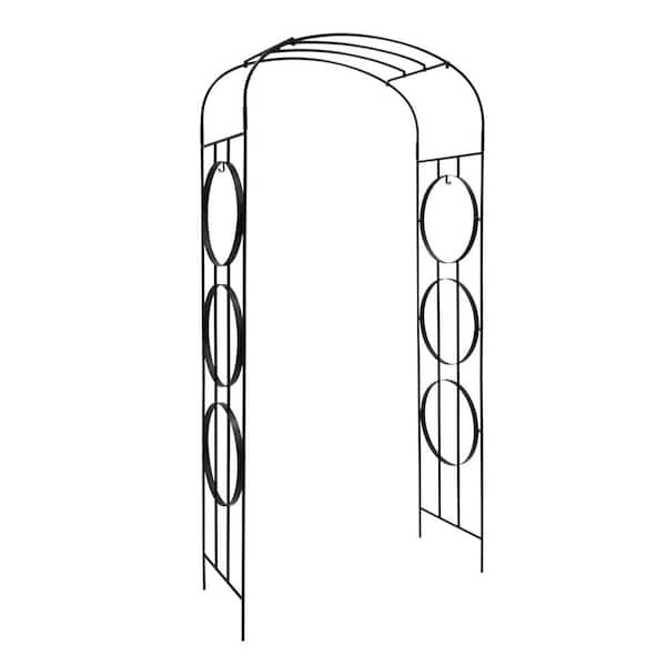 ACHLA DESIGNS 92.25 in. H Black Powder Coated Finish Wrought Iron ...
