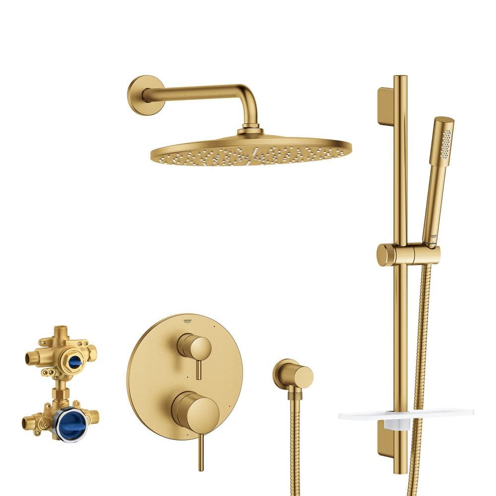 GROHE Timeless 1-Spray Dual Wall Mount Fixed and Handheld Showerhead 1. ...