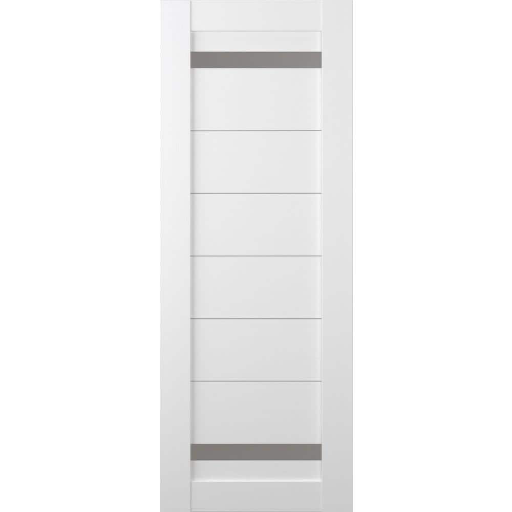 Belldinni Perla 24 in. x 96 in. No Bore 2-Lite Frosted Glass Bianco ...