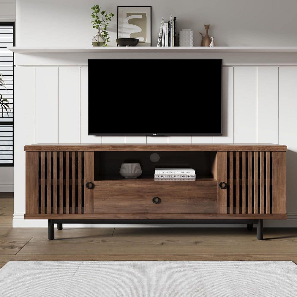 JASIWAY Brown TV Stand Fits TVs up to 40 to 50 in. JA-WB2401D-BR - The ...