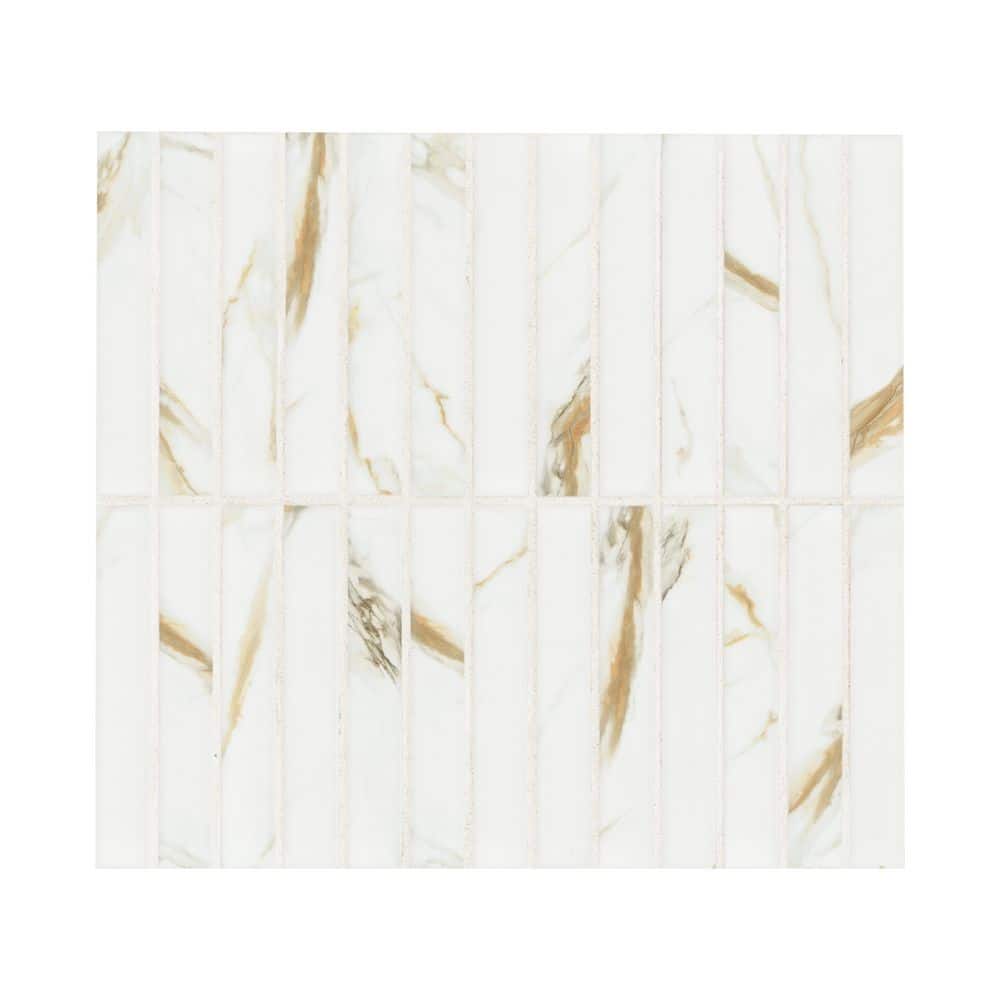 MSI Take Home Tile Sample-Calacatta Gold Stacked 4 in. x 4 in. Matte ...