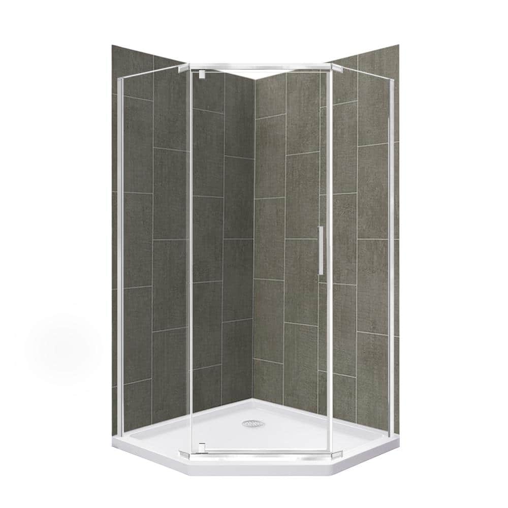 CRAFT + MAIN Cove 36 in. L x 36 in. W x 78 in. H Corner Shower Stall ...