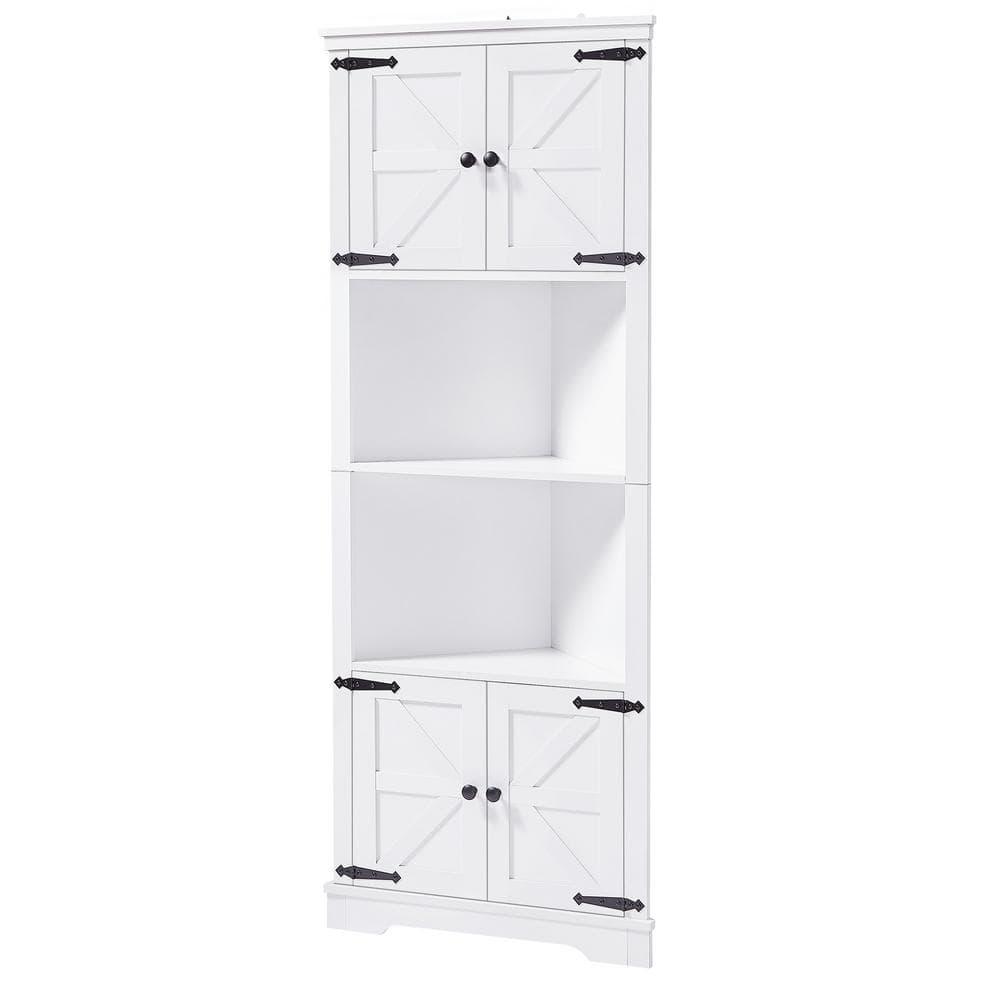 Nestfair 26 in. W x 13.9 in. D x 67 in. H Freestanding White Corner ...