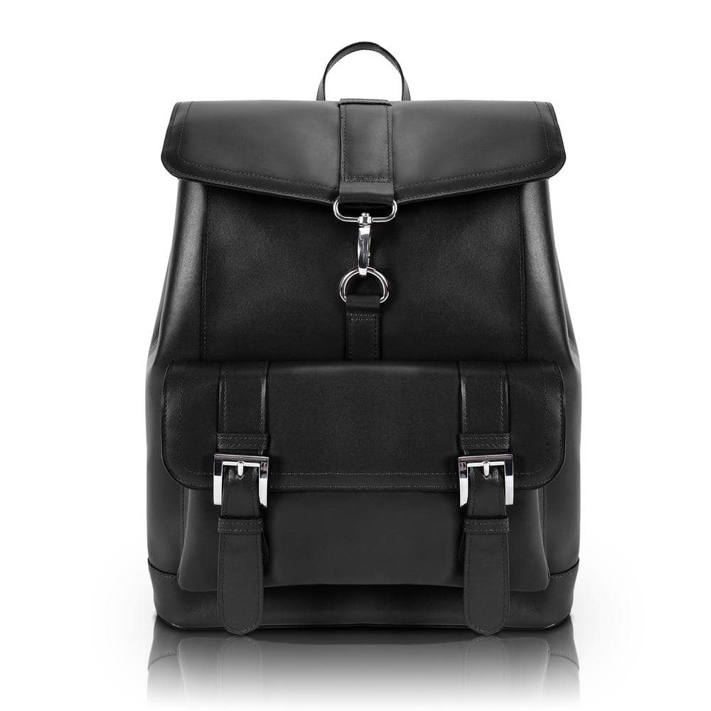 McKLEIN Hagen 15 in. Black Top Grain Cowhide Leather Laptop Backpack ...