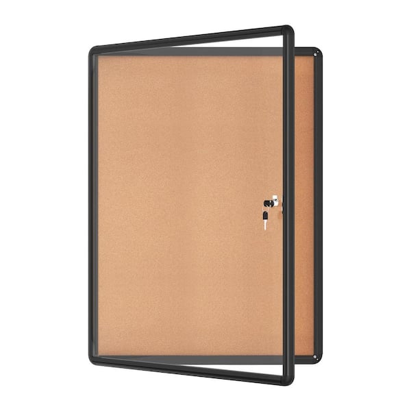 1-Pack 38x28 Lockable Enclosed Bulletin Board Large Weather-Resistant ...