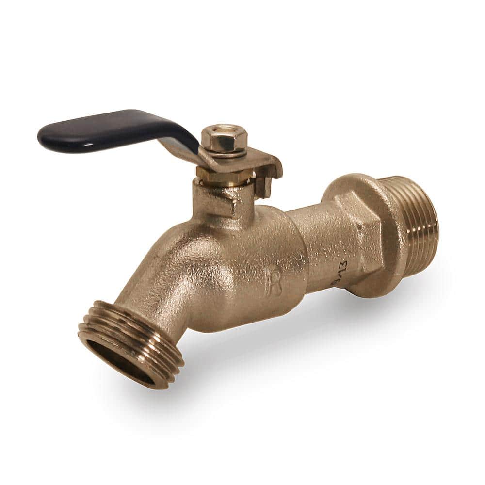 PLUMBFLEX 1/2 in. x 45° Angled Chrome Plated Faucet with Hose Bib, No ...