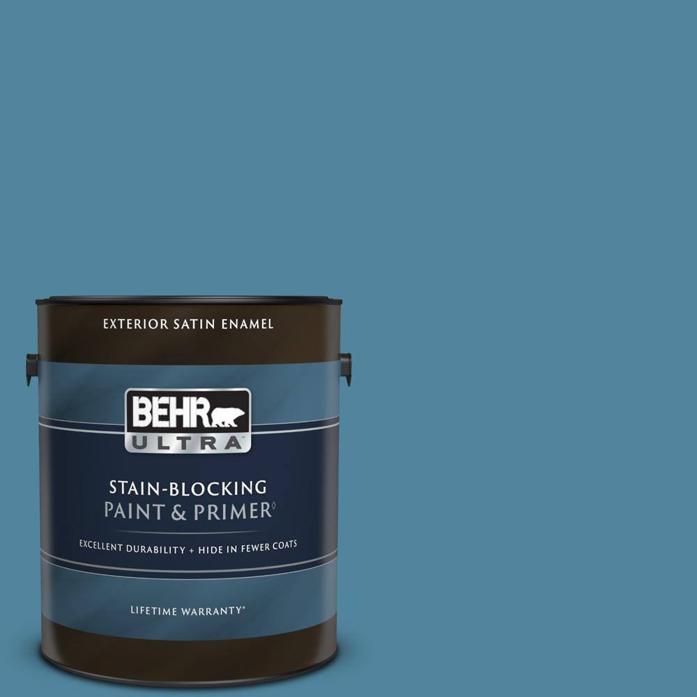 BEHR ULTRA 1 gal. #S490-5 Jay Bird Satin Enamel Exterior Paint & Primer ...