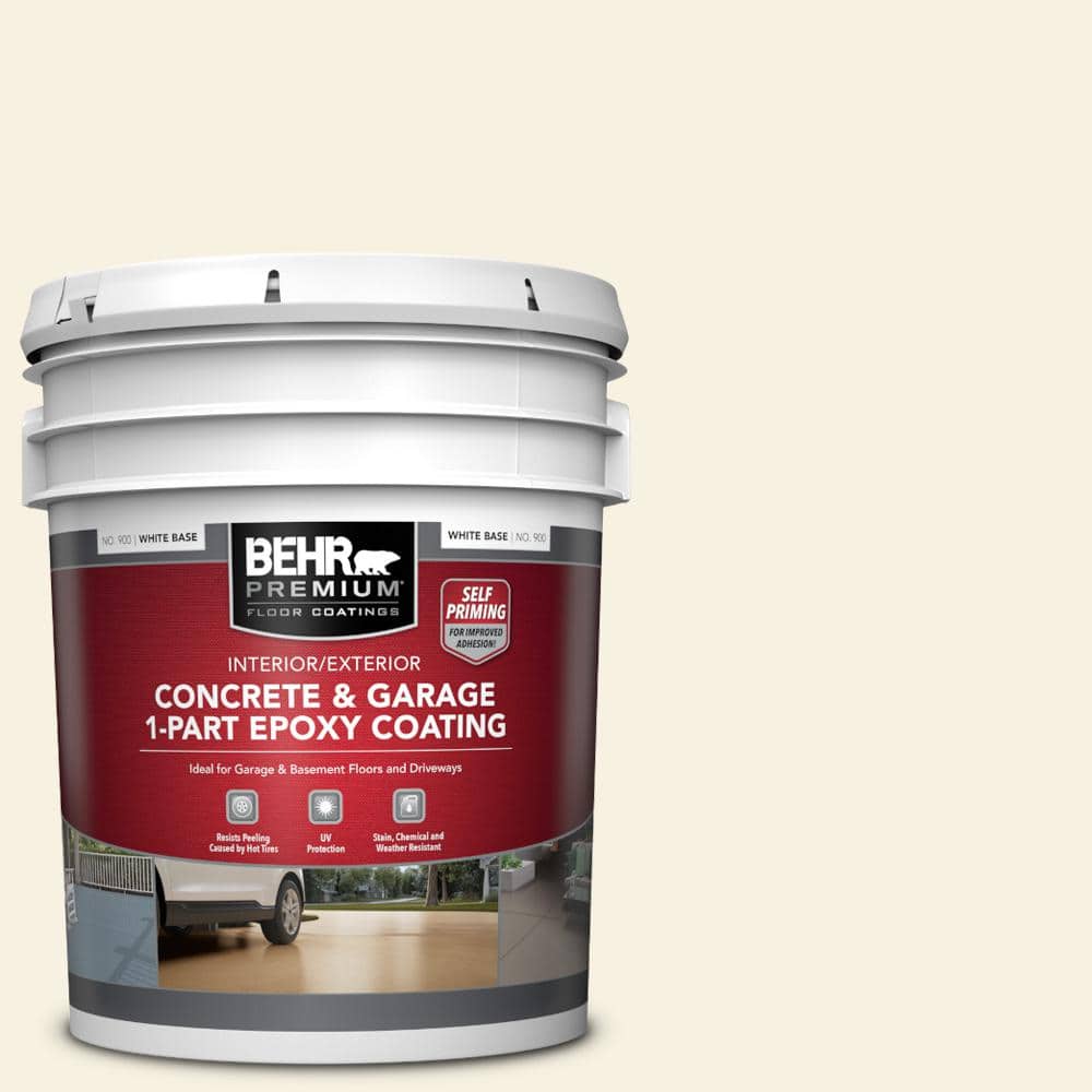 BEHR PREMIUM 5 gal. #GR-W14 Coconut Twist Self-Priming 1-Part Epoxy ...