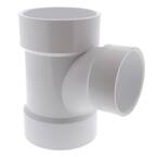 NIBCO 4 in. x 4 in. x 3 in. PVC DWV All Hub Long-Radius Sanitary Tee ...
