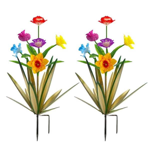Reviews for MOEPISY 2 Big Colorful Metal Agave Plant Outdoor Decoration ...
