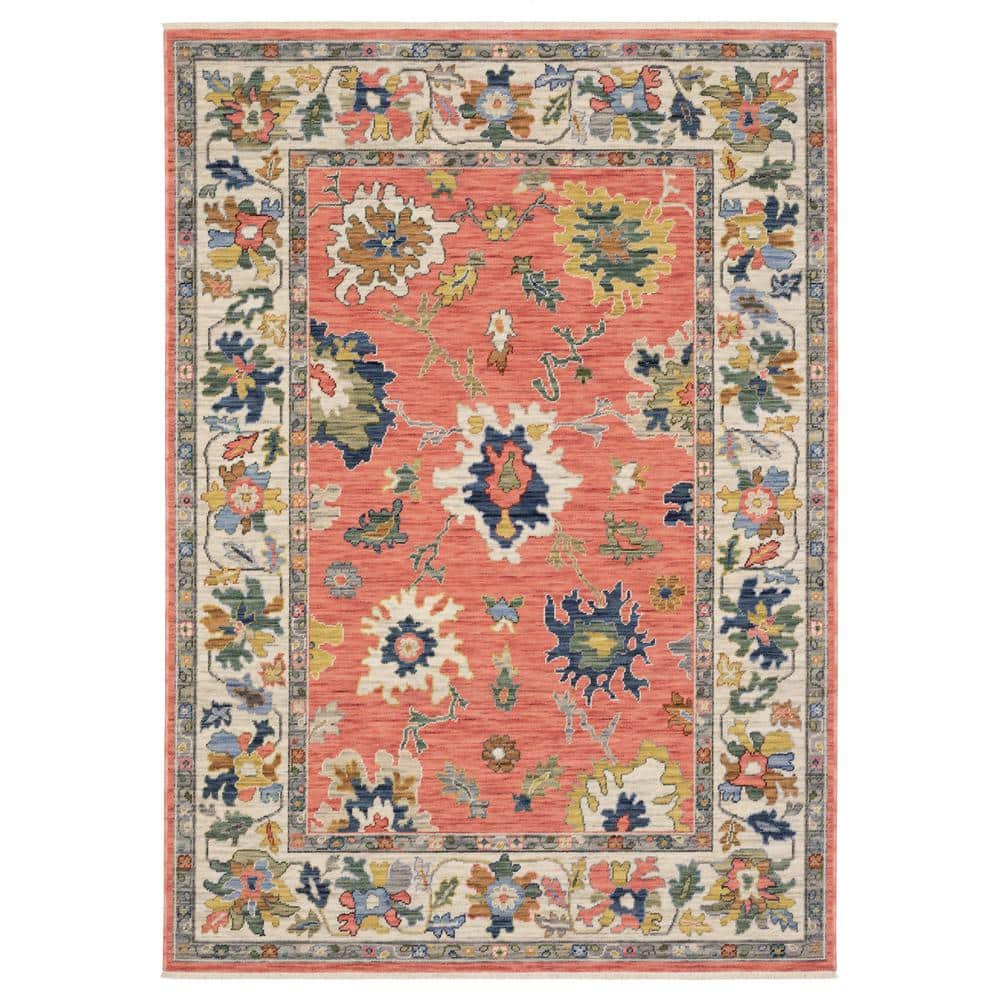 AVERLEY HOME Lavista Pink/Multi-Colored 7 ft. x 10 ft. Traditional ...