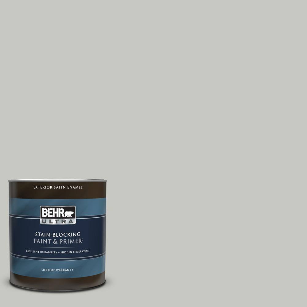 BEHR ULTRA 1 qt. #MQ2-59 Silver City Satin Enamel Exterior Paint ...