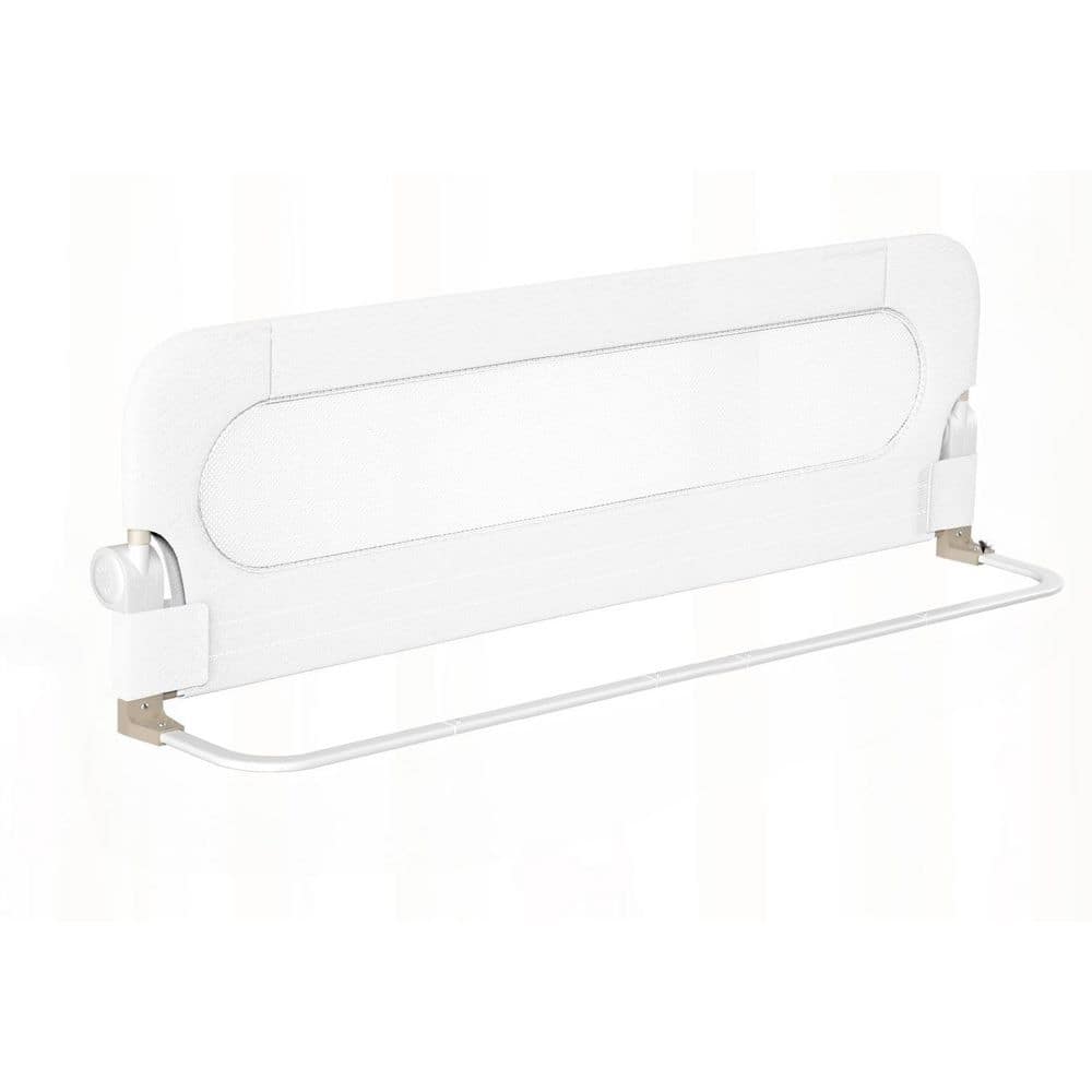 Laybus 71 in. x 23.6 in. White Folding Bed Rail with Reinforced Anchor ...