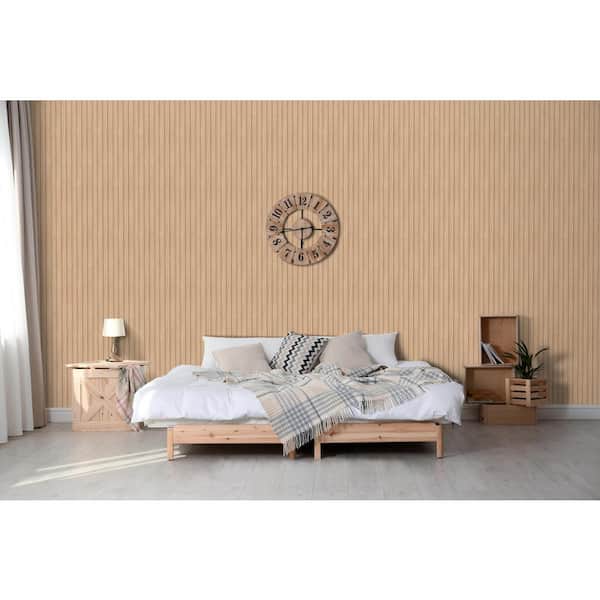 1/2 in. D x 7 in. W x 94.5 in. L 3-D Louvered MDF Decorative Wood Wall ...
