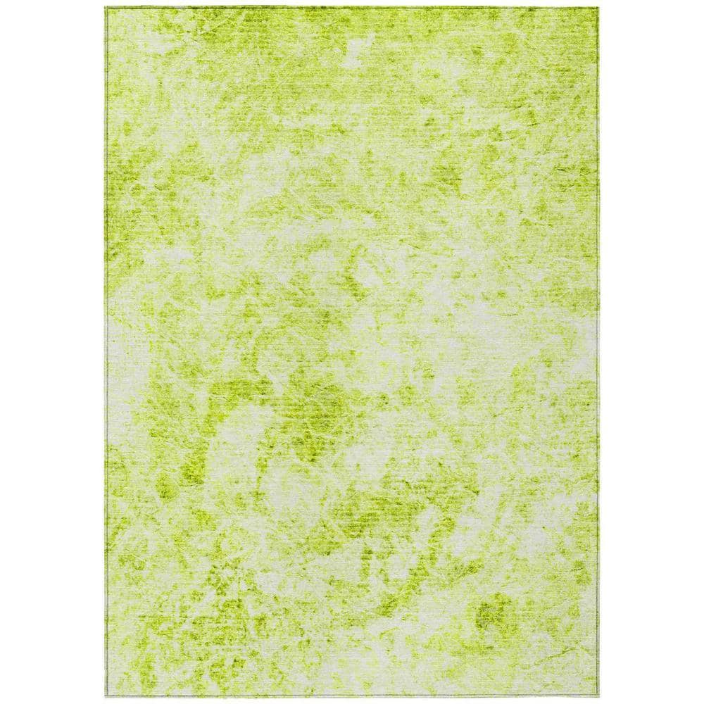 HomeRoots Lime Green 3 ft. x 5 ft. Woven Abstract Rectangle Indoor ...
