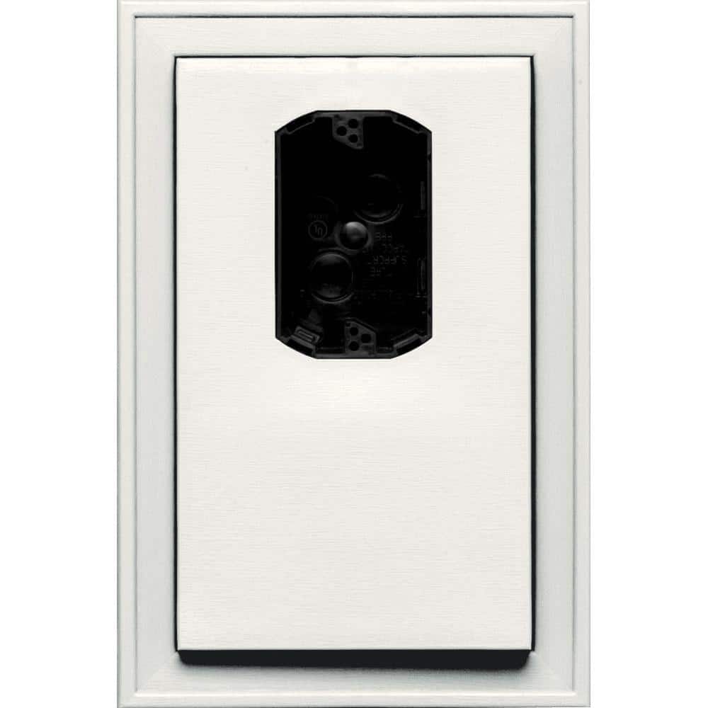 Builders Edge 8.125 in. x 12 in. #123 White Jumbo Electrical Mounting ...