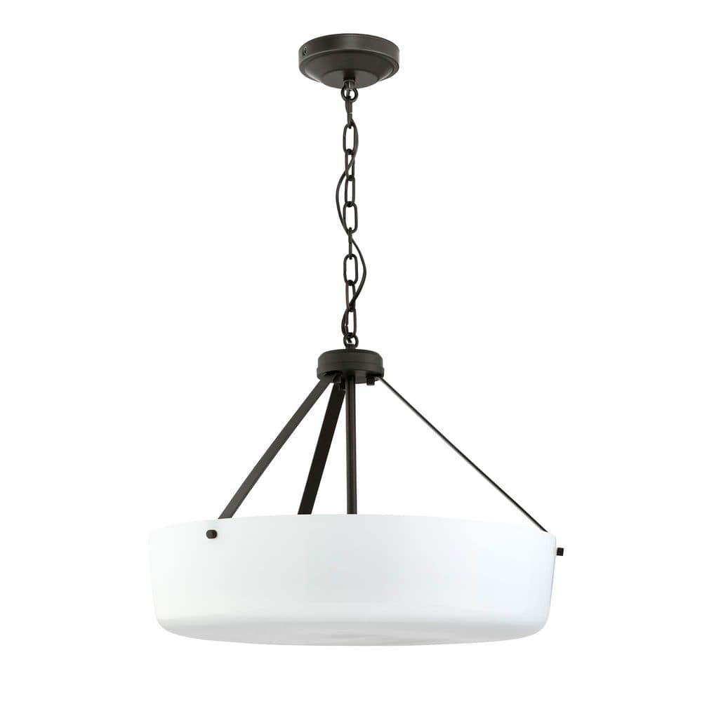 Progress Lighting Lieon 20 in. 3-Light Antique Bronze Modern Semi-Flush ...