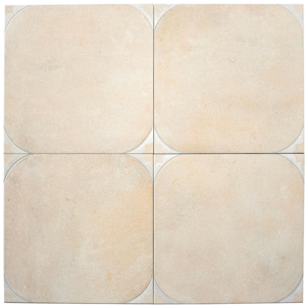 Apollo Tile Citadel 17.42 in. x 17.42 in. Matte Beige Porcelain Large Format Wall and Floor Tile ...