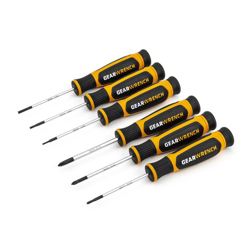 GEARWRENCH 6 Pc. Phillips/Slotted Mini Dual Material Screwdriver Set ...