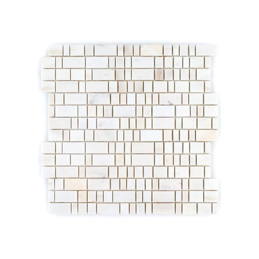 Jeffrey Court Strata Sunrise White 12 in. x 12 in. Rectangle Honed ...