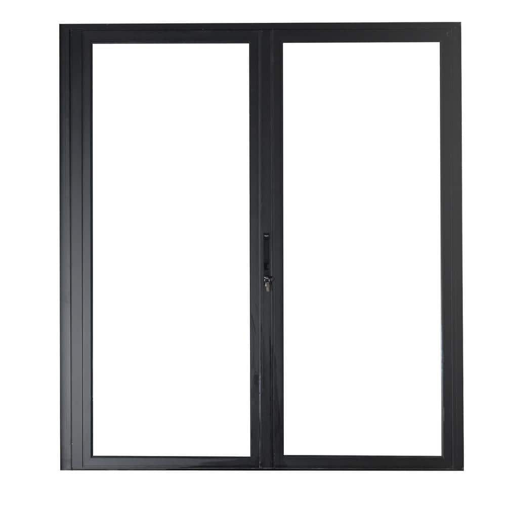 TEZA DOORS Teza 85 Series 72 in. x 96 in. Matte Black Right to Left ...