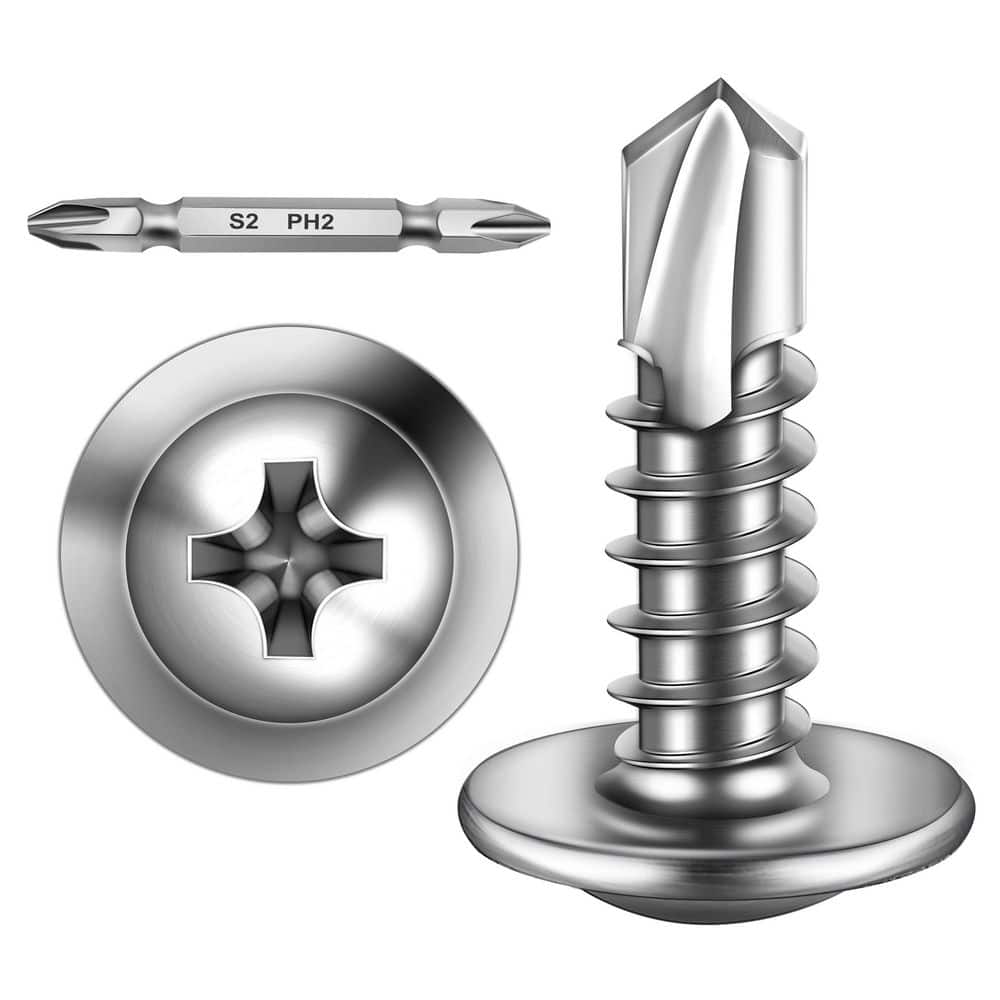 MYWISH #10 x 3/4 in. Stainless Steel Phillips Truss Head Self-Drilling ...