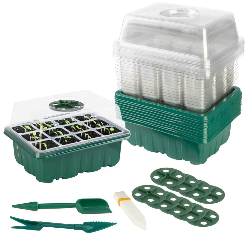 Pure Garden Seed Starter Trays with Domes (10-Pack) 50-LG1402 - The ...