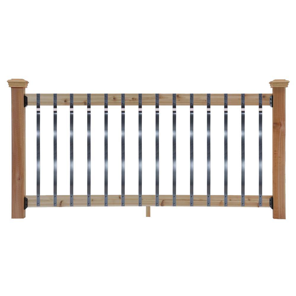 ProWood 6 ft. Cedar Rail Kit with Aluminum Contour Balusters 447168 ...