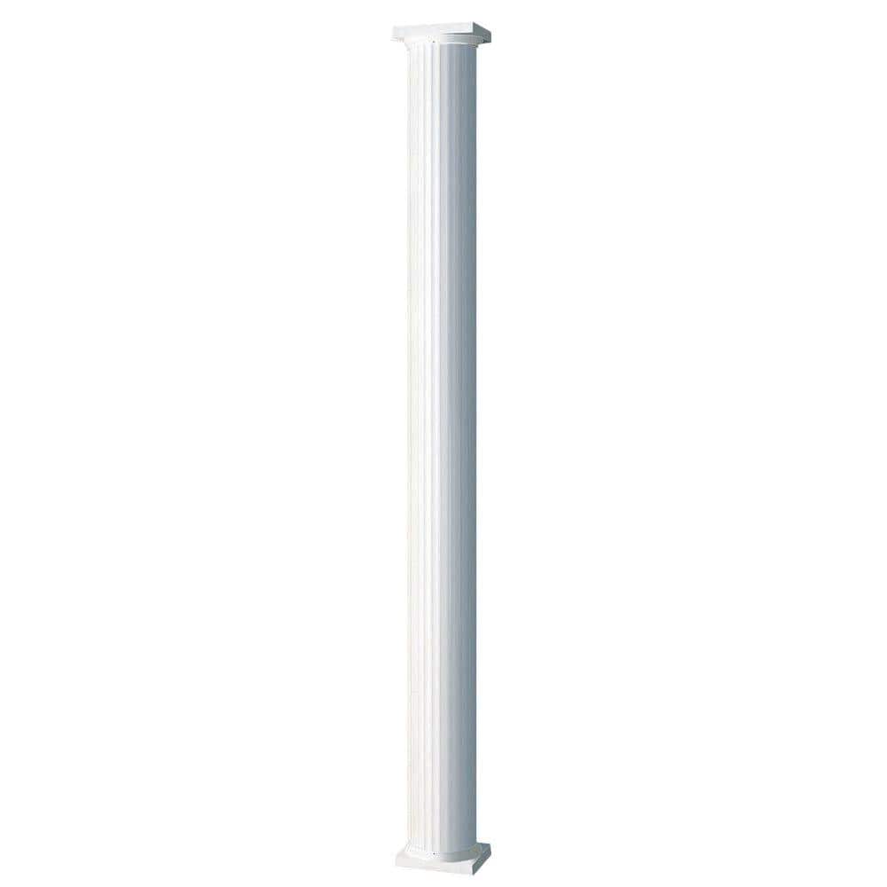 AFCO 8 ft. x 8 in. Aluminum Round Column with Cap and Base 008AC608 ...