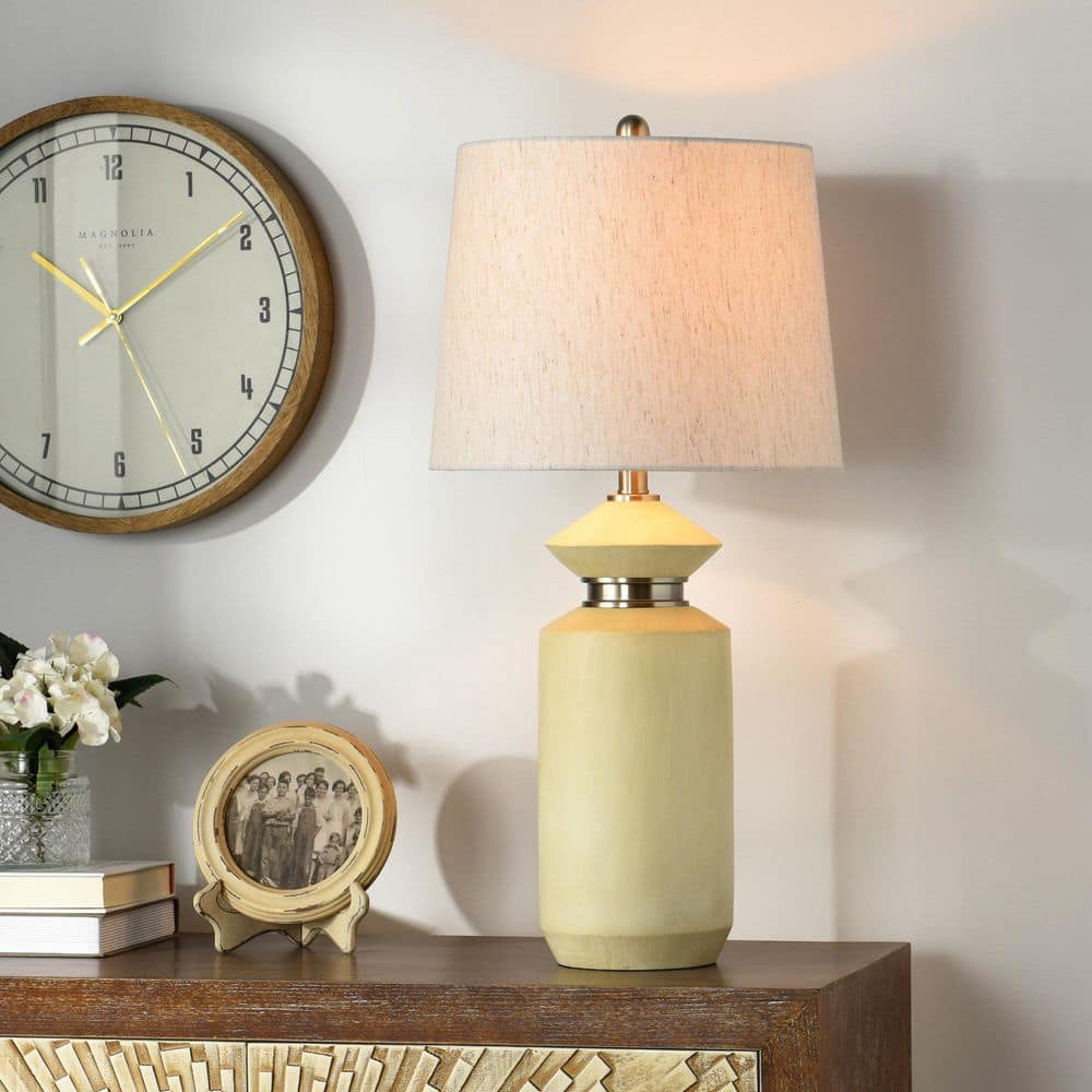 StyleCraft Jean 29 in. Ivory Transitional Bedside Table Lamp for Living ...