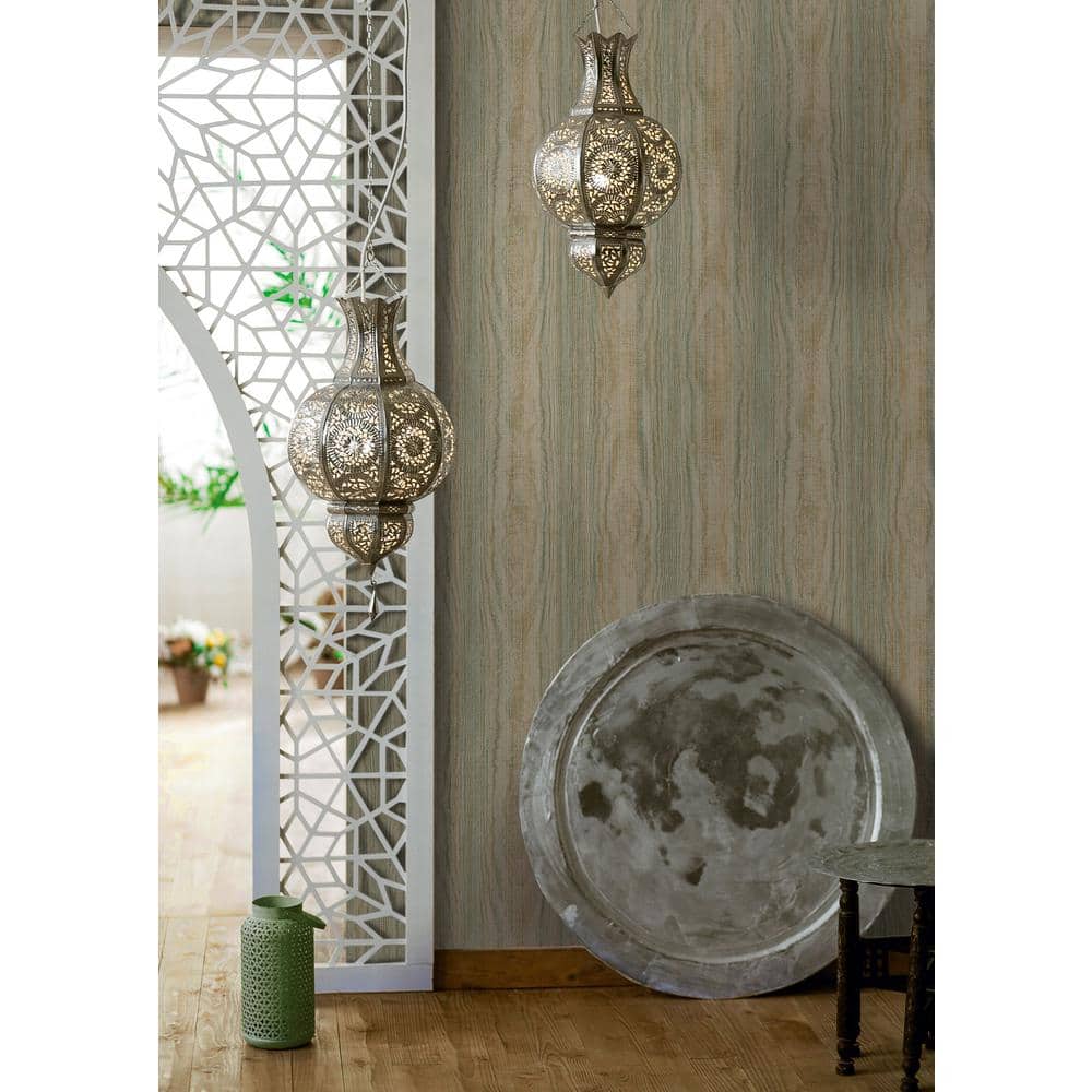 Walls Republic Olive Rust Linear Wavy and Watercolour Print Non Woven ...