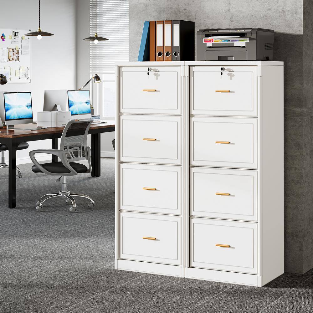 TRIBESIGNS WAY TO ORIGIN Cindy Tribesigns 4-Drawer White Wood 22.8 in ...