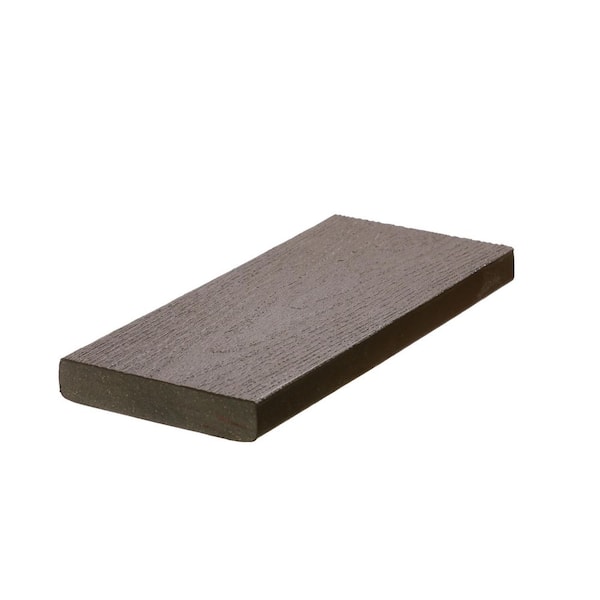 DuxxBak Optima Dekk 1 in. x 6 in. x 20 ft. Black Walnut Solid Edge Composite Deck Board DX-O ...