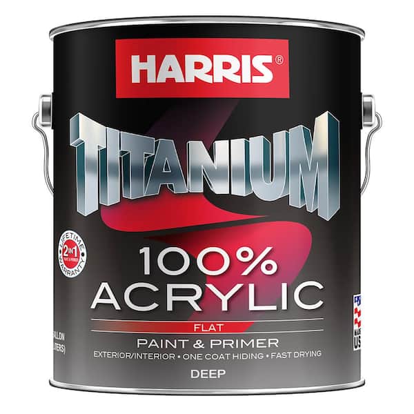 Harris Titanium 1 gal. Flat Latex Deep Base Exterior/Interior Paint ...