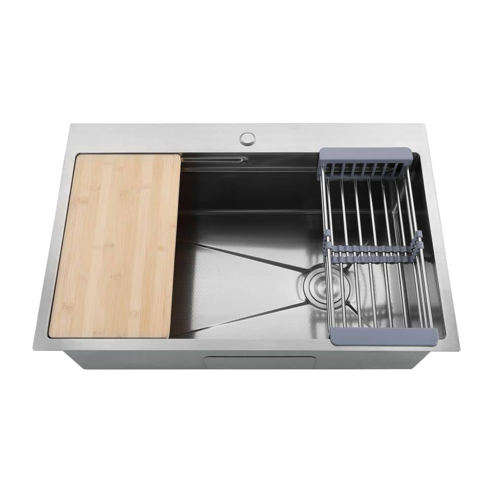 Golden Vantage HEX 33 in. Drop-in Single Bowl Stainless Steel ...