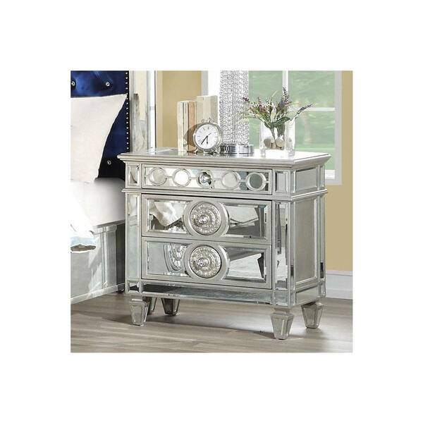 Acme Furniture Varian Mirrored Nightstand 26153 - The Home Depot