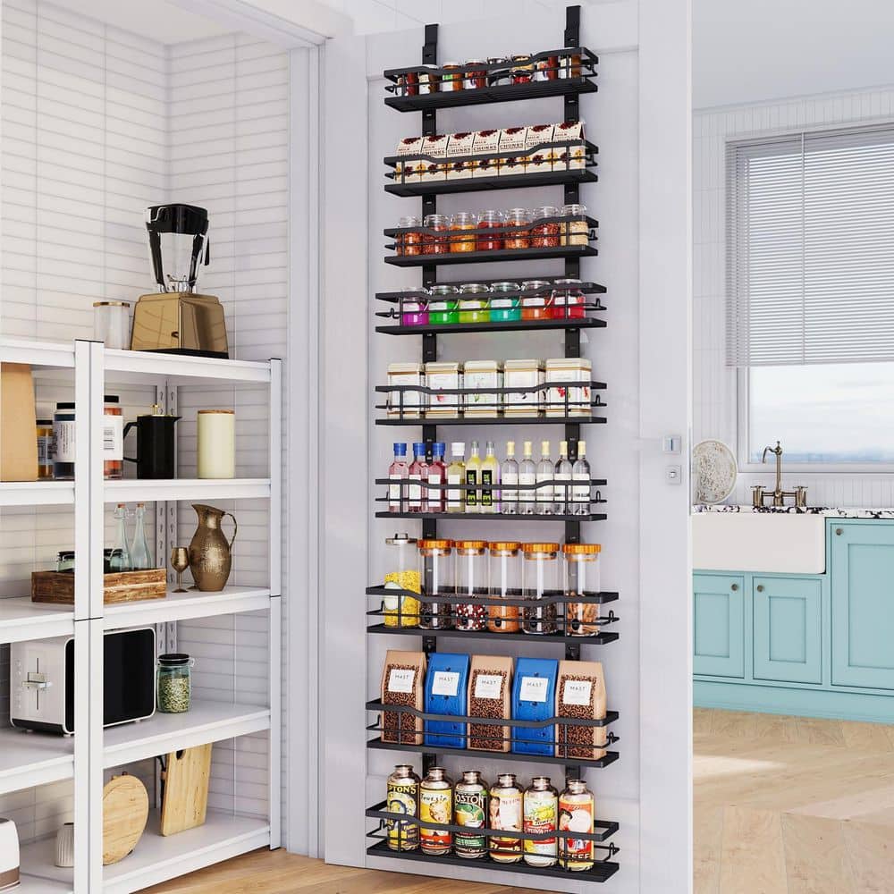 Wudkey 9-Tier Over The Door Organizer with Adjustable Basket, Metal ...