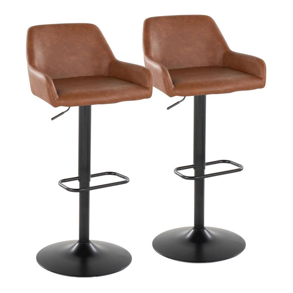 Lumisource Daniella 32.25 in. Camel Faux Leather and Black Metal ...