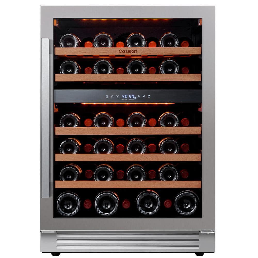 Ca'Lefort 24 in. Dual Zone 46-Bottles Built-In Wine Cooler Refrigerator ...