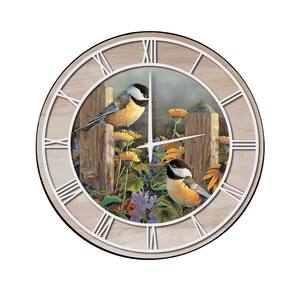 "Linda's Bluebirds" Woodgrain Accent and White Numbers Imaged Wall ...