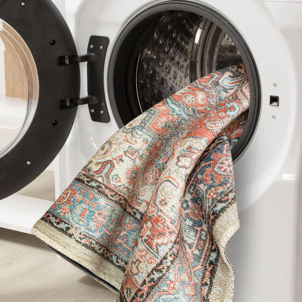 Tayse Rugs Antiquity Oriental Rust 5 ft. x 8 ft. Machine Washable ...