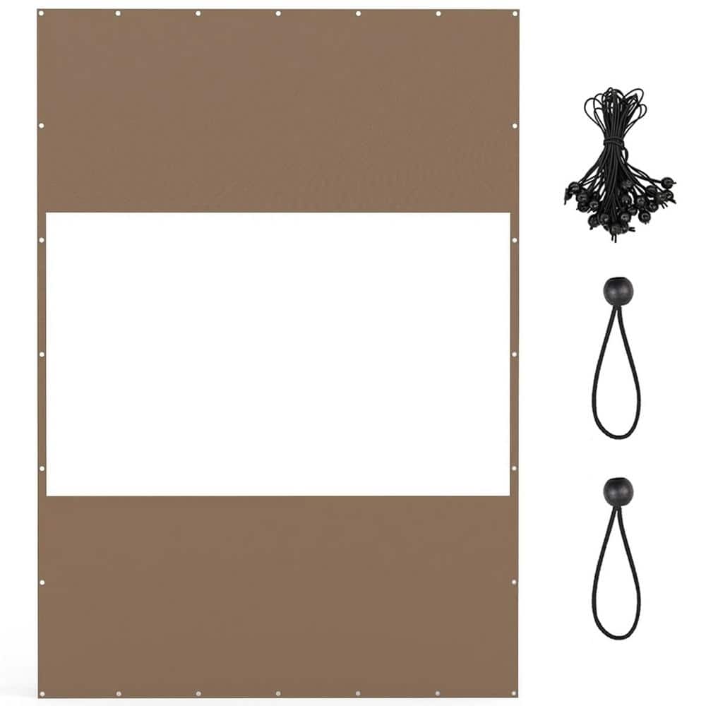 ATENGNES 10 ft. H x 7 ft. W Outdoor Brown Winter 18 oz. Waterproof ...